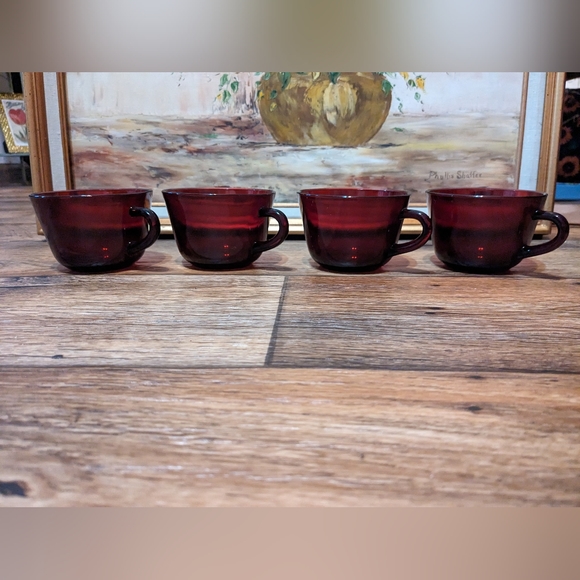 Anchor Hocking | Dining | Vintage Royal Ruby Red Glass Cup Anchor ...